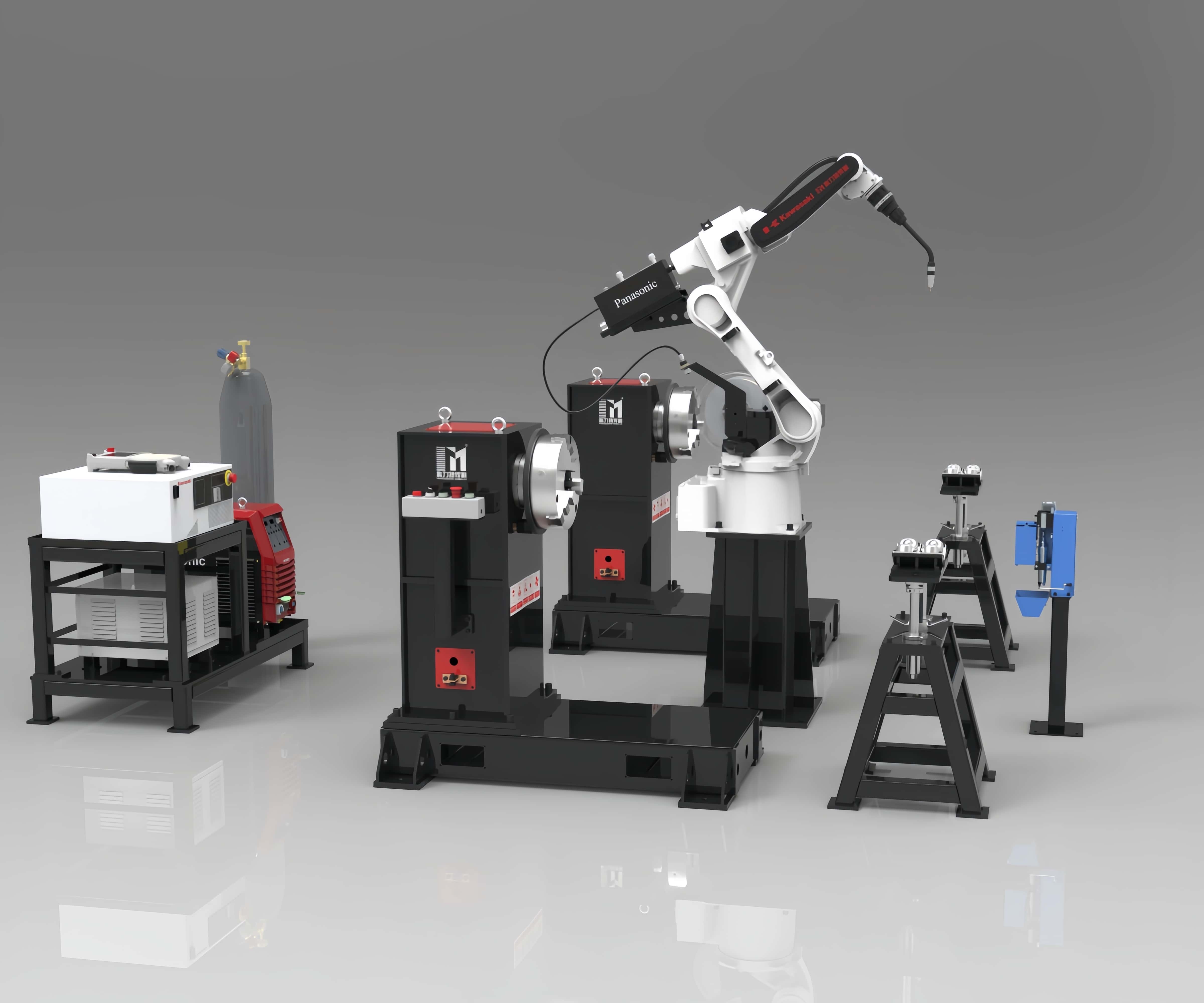 Panasonic TM1400 Double Station Pipe Flange MIG Welding Robot ...